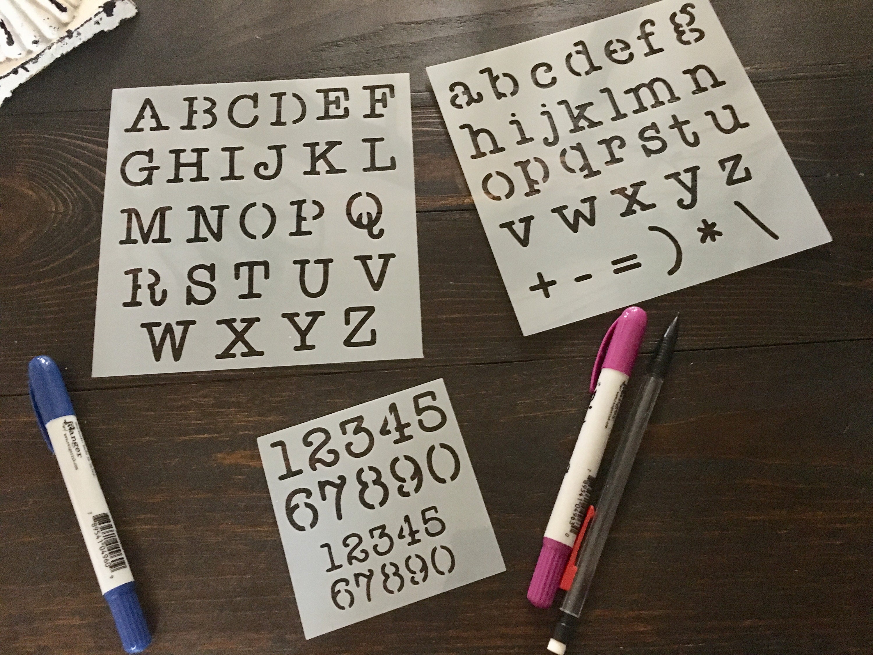 Typewriter Font Numbers Stencil - Etsy