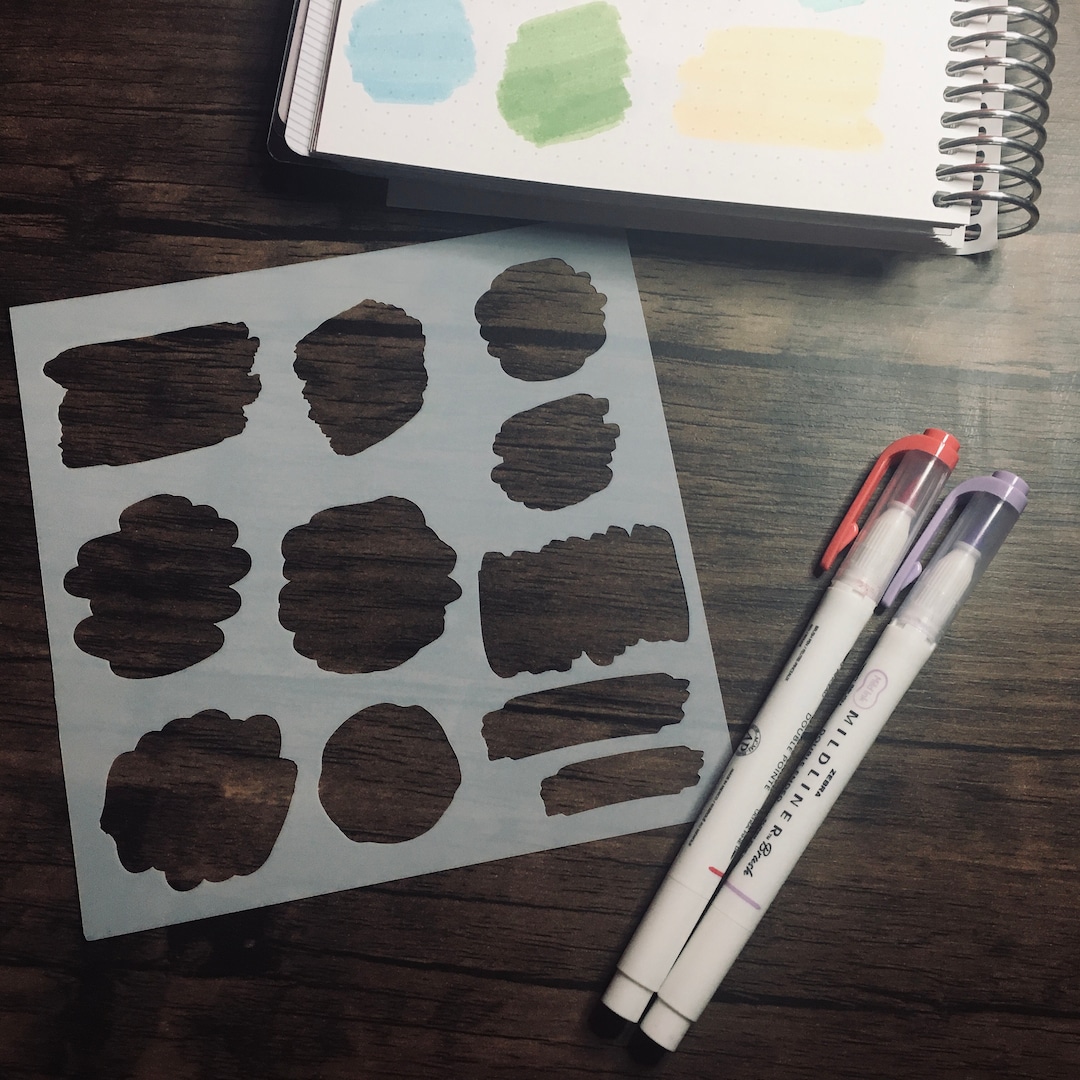 Brush Boxes Stencil, Planner/art Journal Inking Cover - Etsy