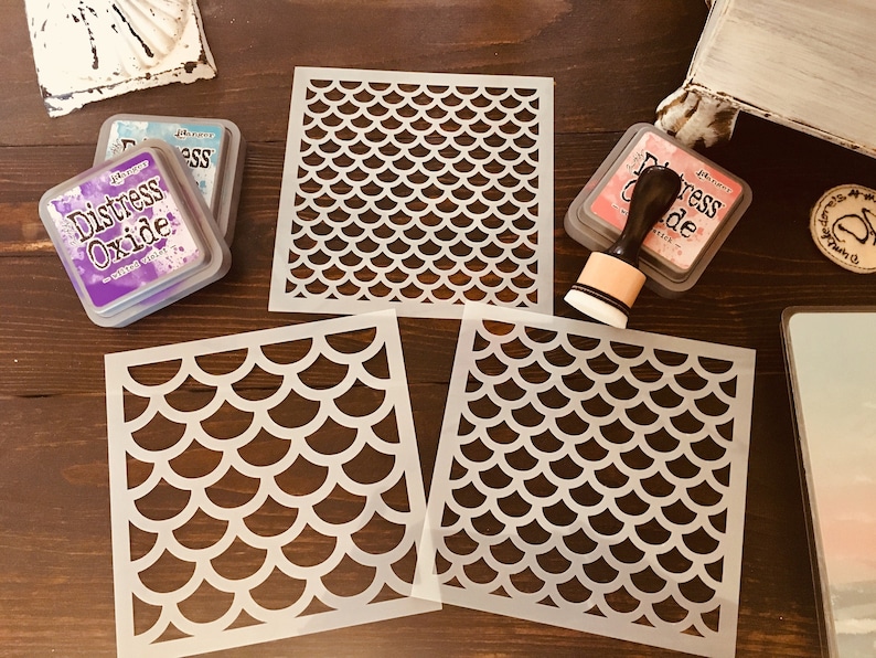 Mermaid Scale Stencil: Flexible Plastic, Journaling, Planner, Cookie ...