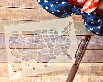 USA Map Stencil Reusable Plastic United States Map Outline | Etsy