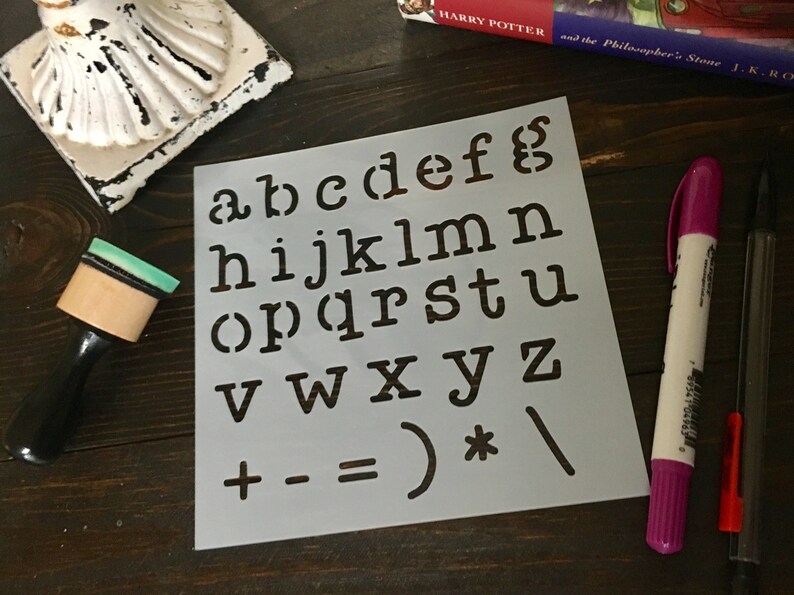 Typewriter Font Lower Case Stencil - Etsy