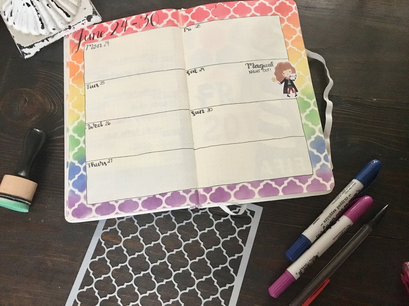 Tile Stencil-choose One of Four Patterns!-journaling Basics-planner ...