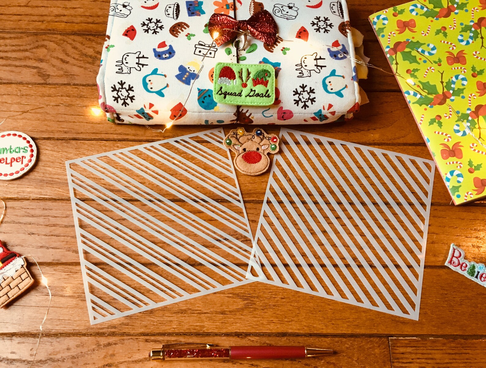 Candy Cane Stripes Stencil-planner Stencil Art Journal - Etsy