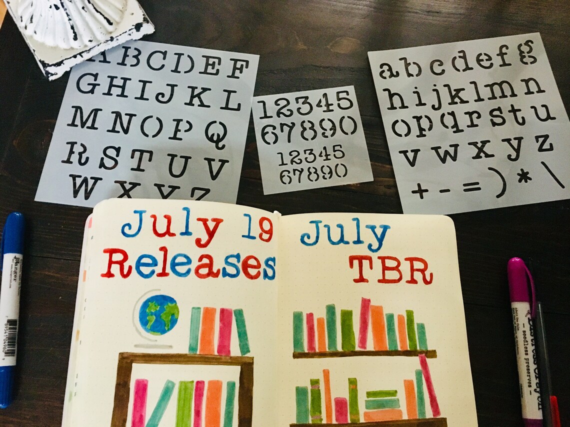 Typewriter Font Numbers Stencil - Etsy