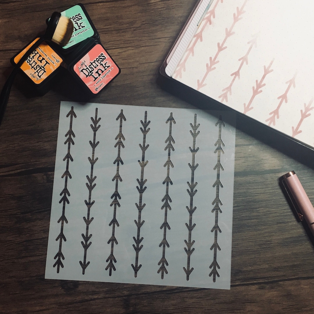 Arrows Pattern Linear Stencil /inking Cover Planner/bullet Journal/art ...