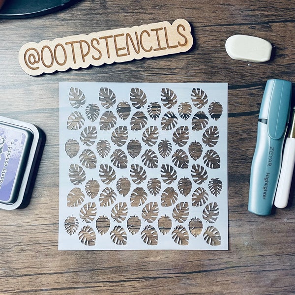Small Monstera Stencil - Etsy