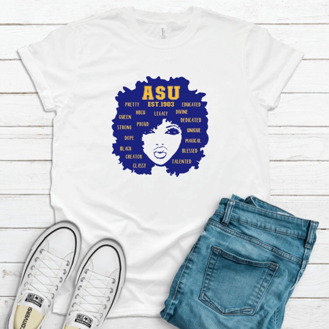 ASU Afro Girl T-shirt: Albany State University HBCU Golden Rams - Etsy