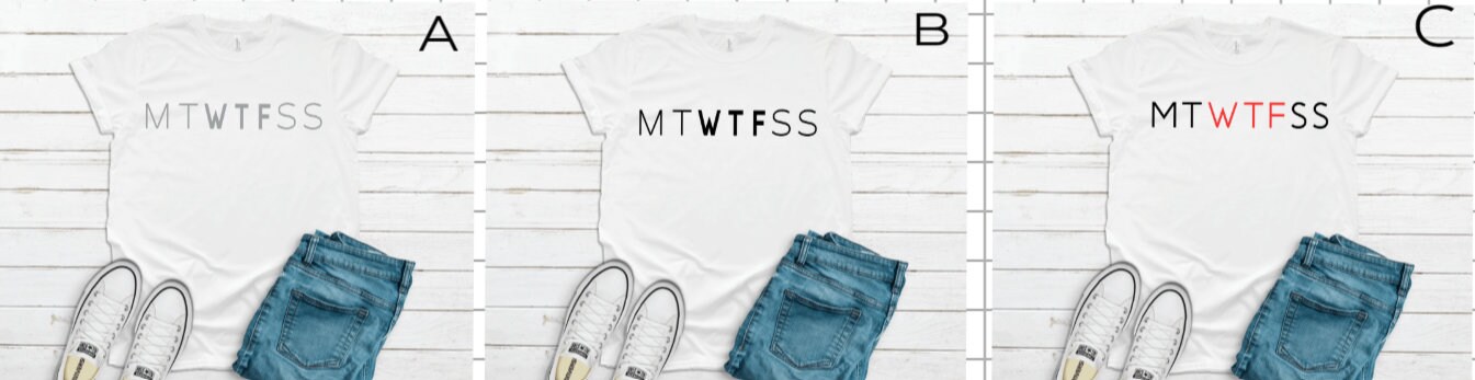 WTF Days of the Week Statement T Shirts Humor Sarcasm - Etsy