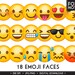 Emoji Clip Art Smiley Faces: Digital Download, High Resolution, Clipart ...