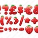 Strawberry Numbers & Symbols Clip Art: Digital Download, Font, Fruit ...
