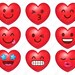 Heart Emoji Clip Art: Smiley Face, Digital Download, Clipart, Emoticons ...