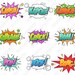 Superhero Comic Book Words Clip Art Text Bubbles, Digital Download ...