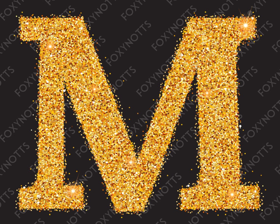 Gold Glitter Sparkle Alphabet Clip Art: Digital Download - Etsy Canada