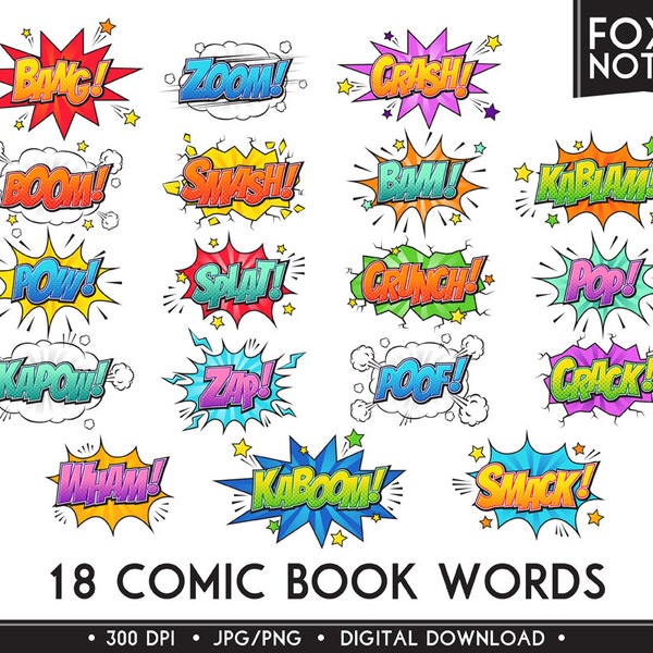 Comic Book Words - Etsy