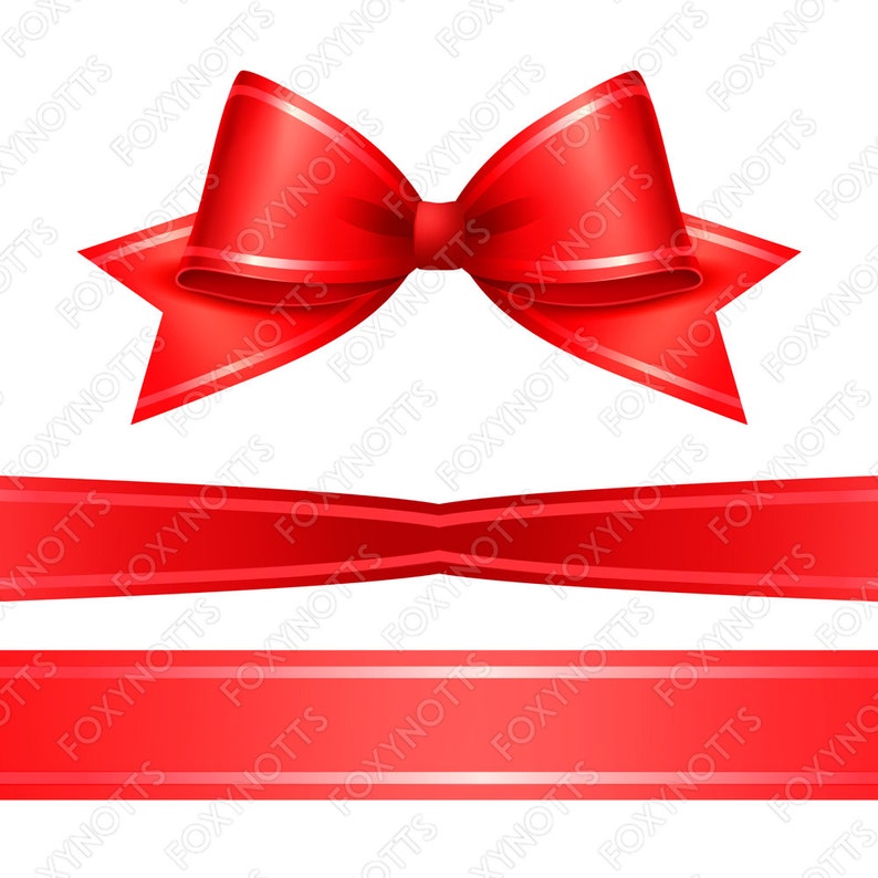 Rainbow Bows Clip Art: Gift Wrap, Pretty, Bow, Digital Download ...