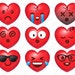 Heart Emoji Clip Art: Smiley Face, Digital Download, Clipart, Emoticons ...