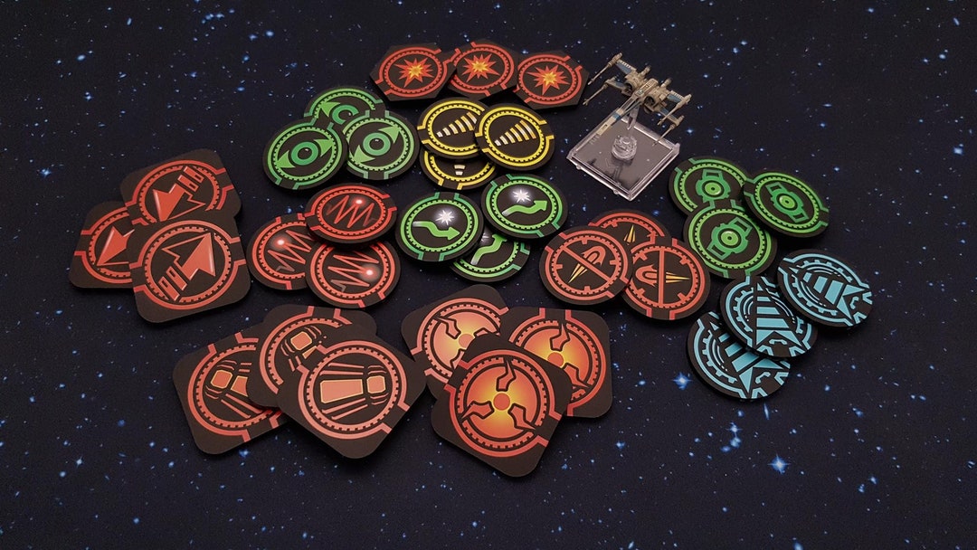 Star Wars X-wing Compatible V2 Acrylic Colour Printed Gaming Over Sized ...
