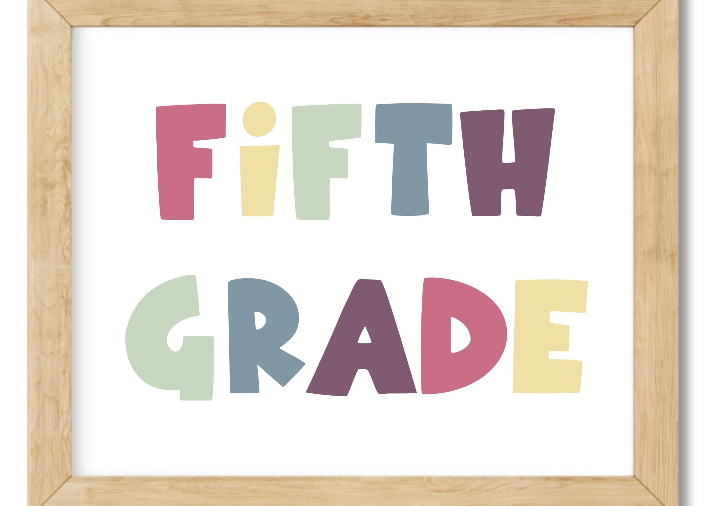 Fifth Grade / Classroom Door Sign / Printable Wall Art / Classroom ...