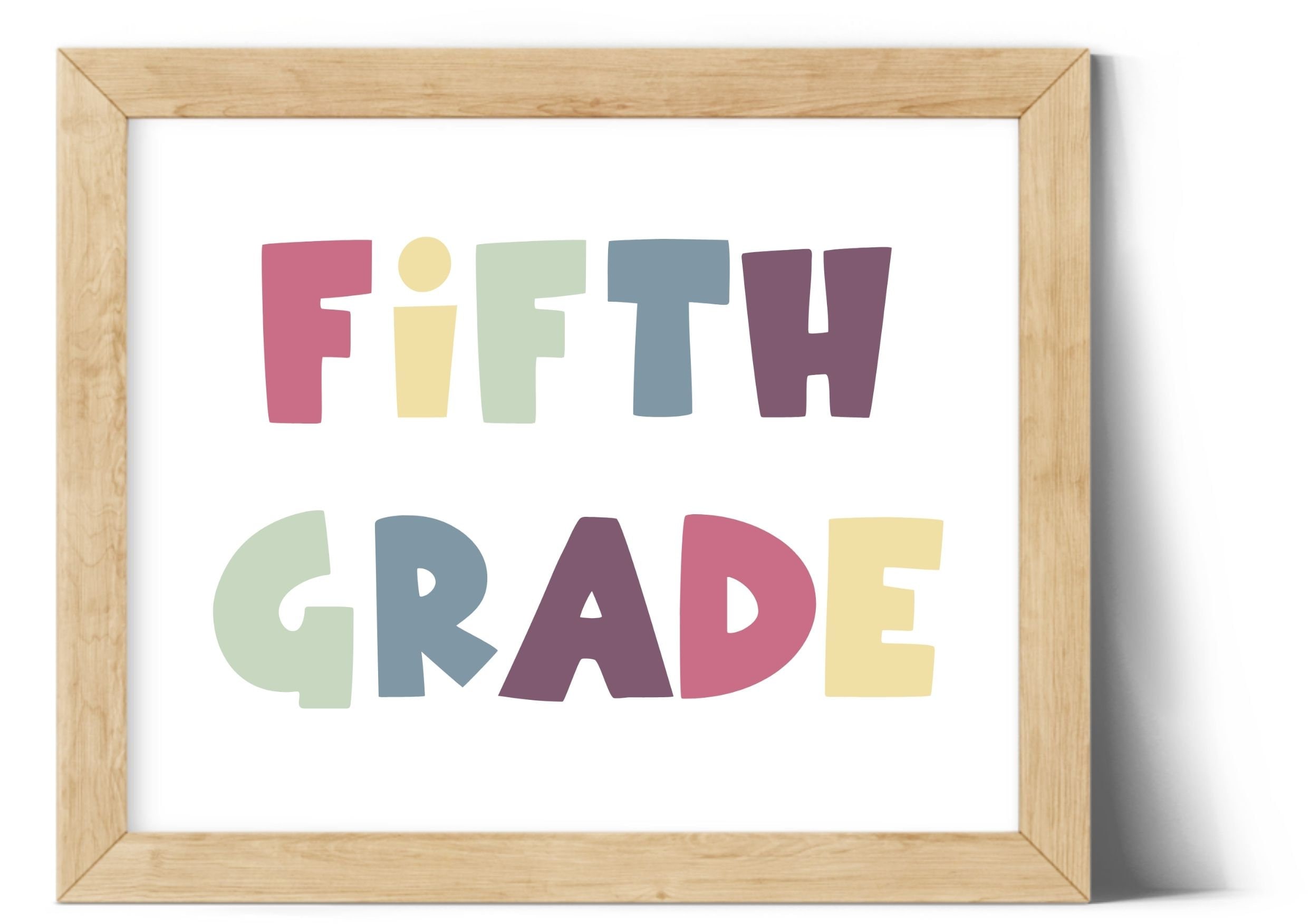 Fifth Grade / Classroom Door Sign / Printable Wall Art / Classroom ...