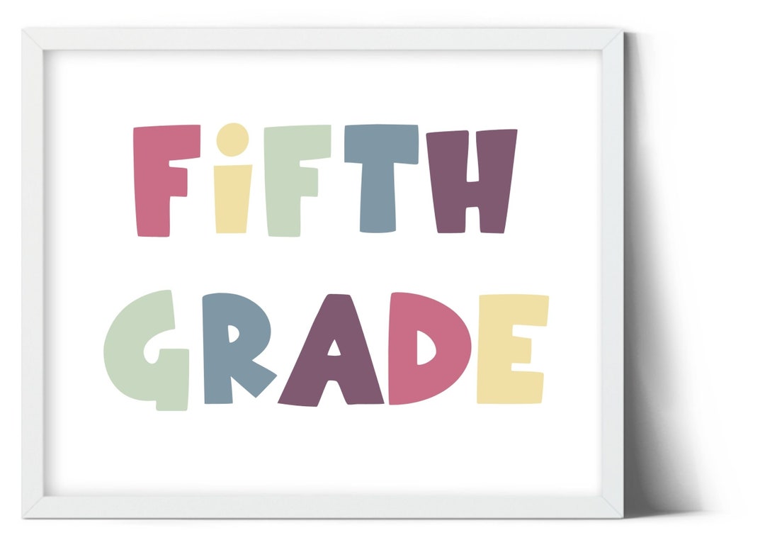 Fifth Grade / Classroom Door Sign / Printable Wall Art / Classroom ...