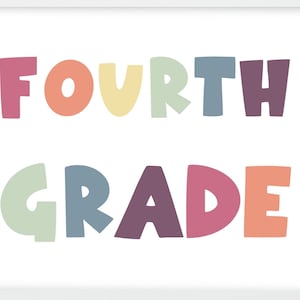 Fourth Grade / Classroom Door Sign / Printable Wall Art / Classroom ...