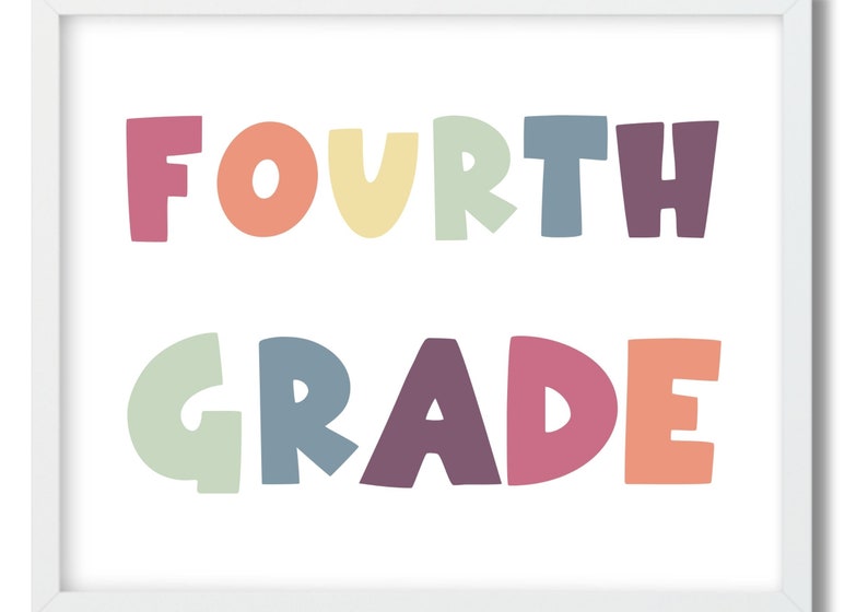 Fourth Grade / Classroom Door Sign / Printable Wall Art / - Etsy