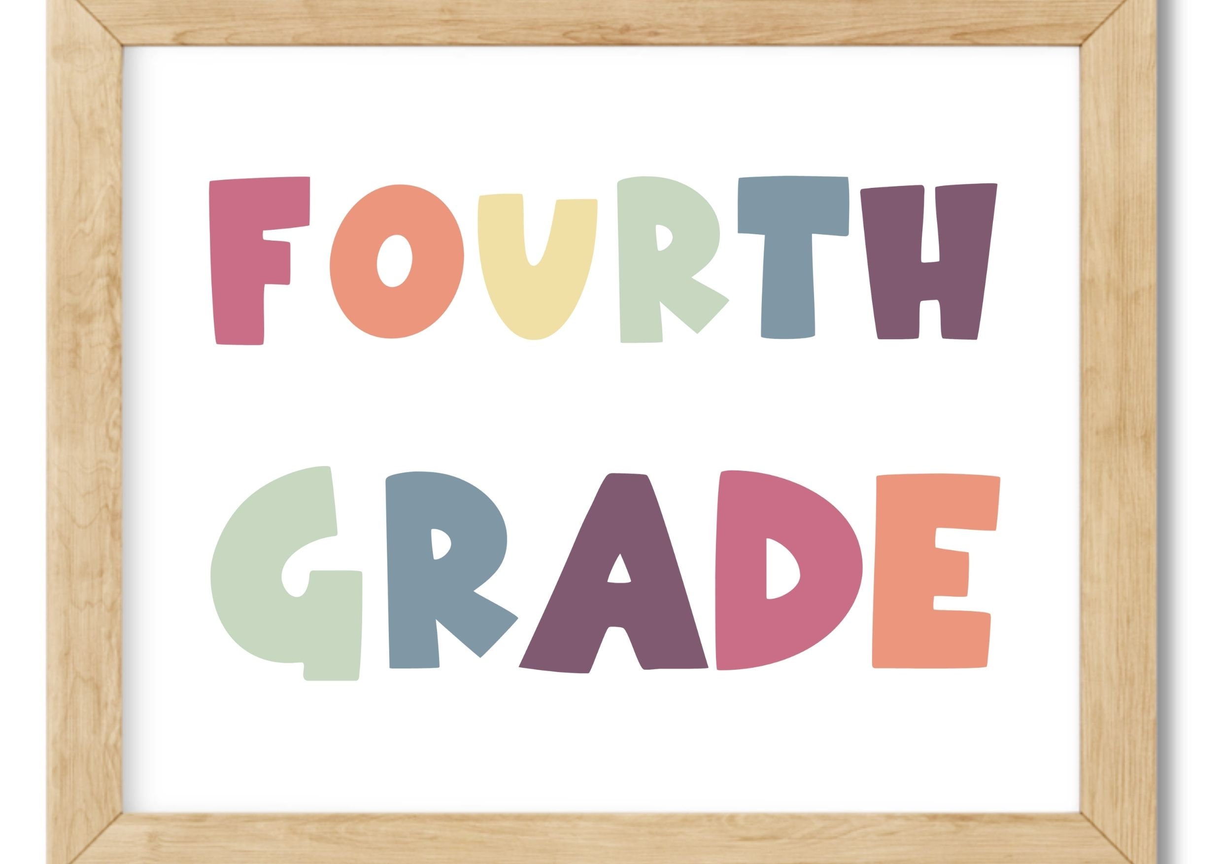 Fourth Grade / Classroom Door Sign / Printable Wall Art / Classroom ...