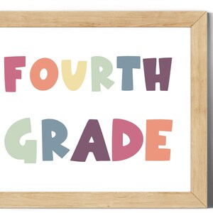 Fourth Grade / Classroom Door Sign / Printable Wall Art / Classroom ...