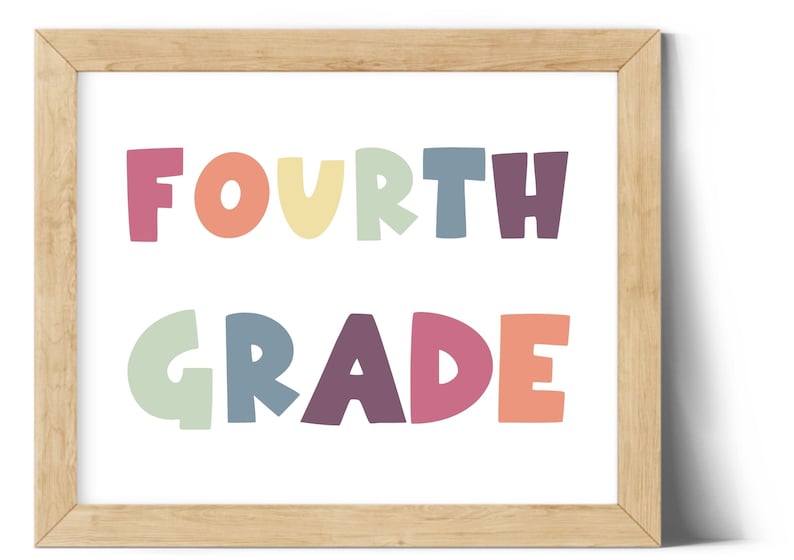 Fourth Grade / Classroom Door Sign / Printable Wall Art / - Etsy