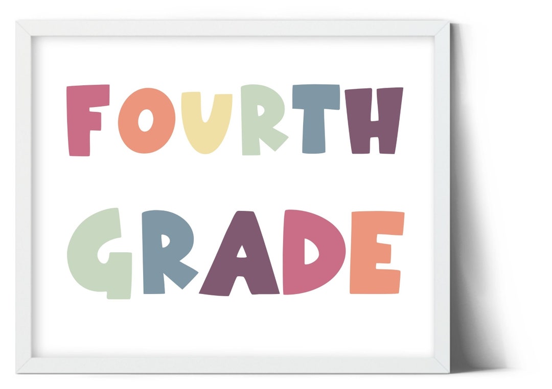 Fourth Grade / Classroom Door Sign / Printable Wall Art / Classroom ...