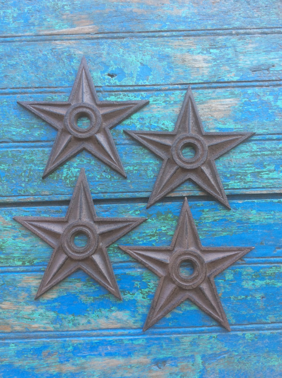 Cast Iron Rustic SET OF 4 Western Decor Primitive Star | Etsy