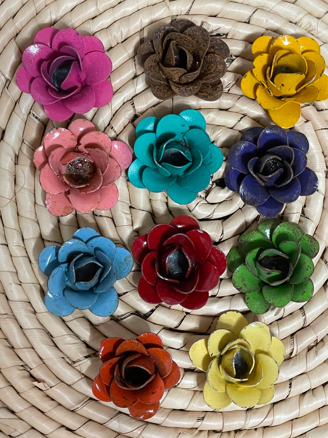 1" Rustic Metal Rose-approx 1" (many Colors Available) SKU# Rose120 - Etsy