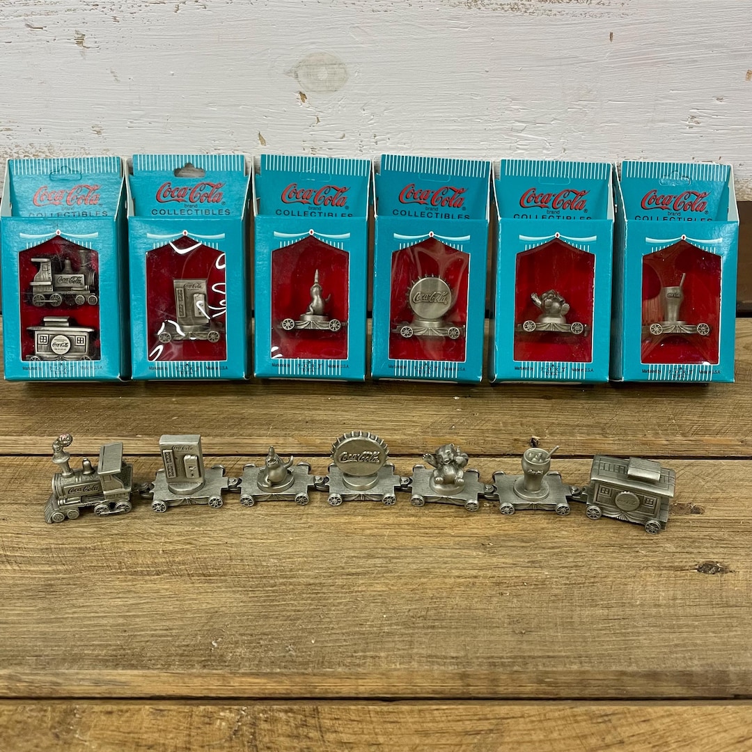 Vintage Coca Cola Pewter Train Set 7 Pcs 1997 Coke - Etsy