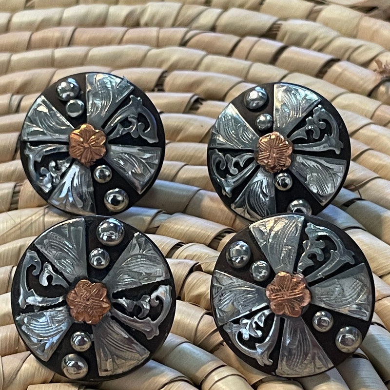 Nickel Conchos - Etsy
