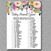 Floral Baby Shower Game Baby Animals Game Flower Baby Shower - Etsy