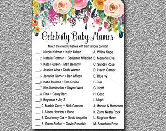 Honey Bee Celebrity Baby Shower Game Bee Celebrity Baby Name - Etsy