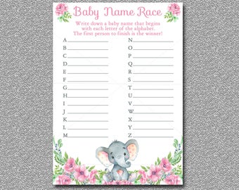 Elephant Baby Shower Game girl - Etsy