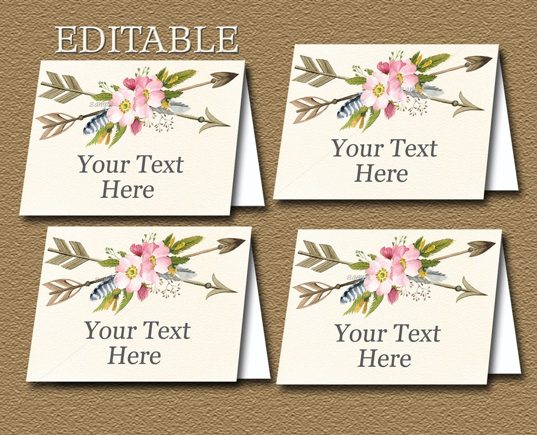EDITABLE Printable Food Tent Labels Cards or Place Cards , Buffet ...