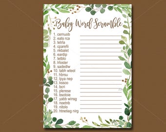 Baby Word Scramble Baby Shower Game Instant Download - Etsy