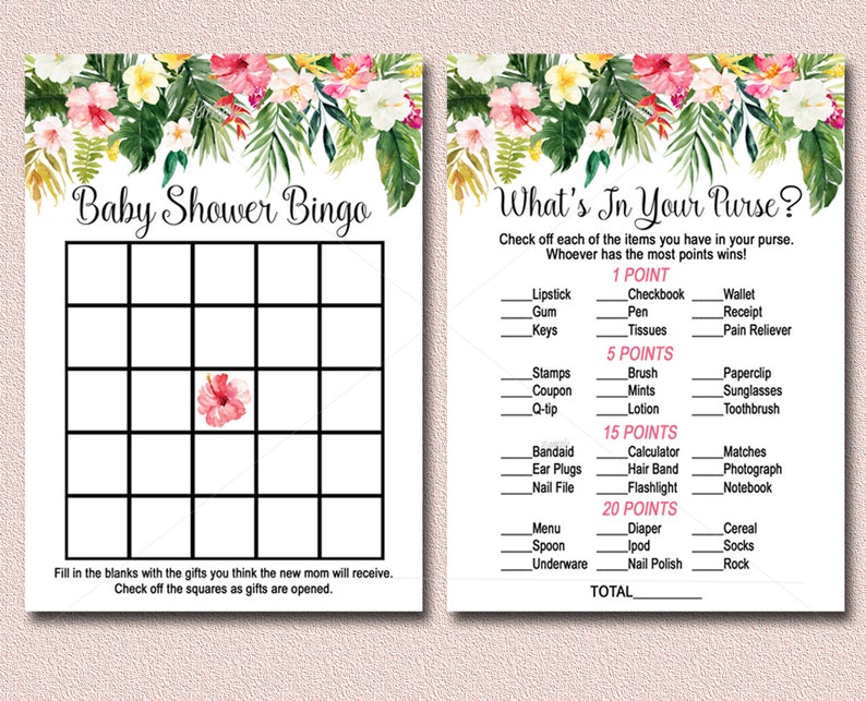 Tropical Baby Shower Games Package 8 Pack of Printable Games - Etsy