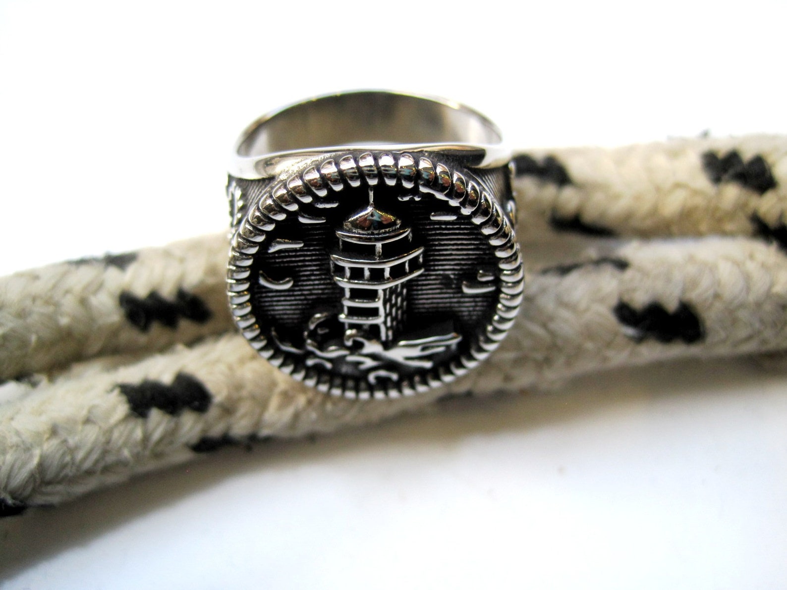 Silver lighthouse ring | Etsy