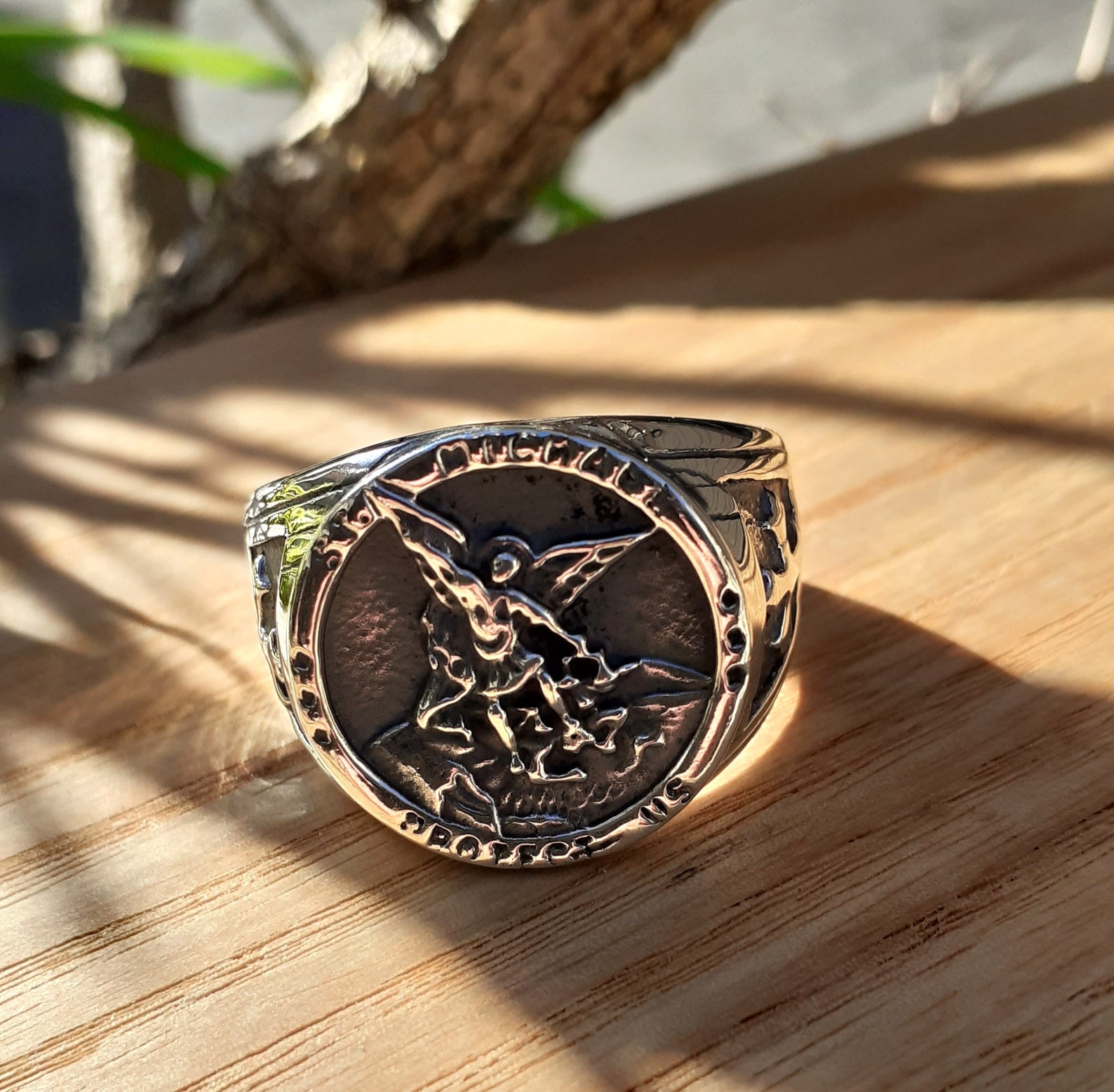 Silver Saint Michael Archangel Ring - Etsy