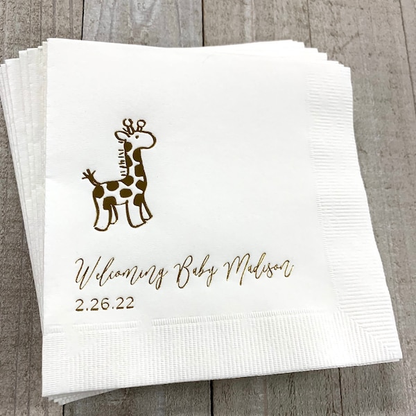 Custom Giraffe Napkins - Etsy