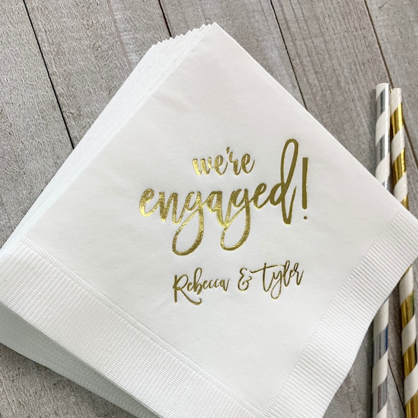 Engagement Napkins - Etsy
