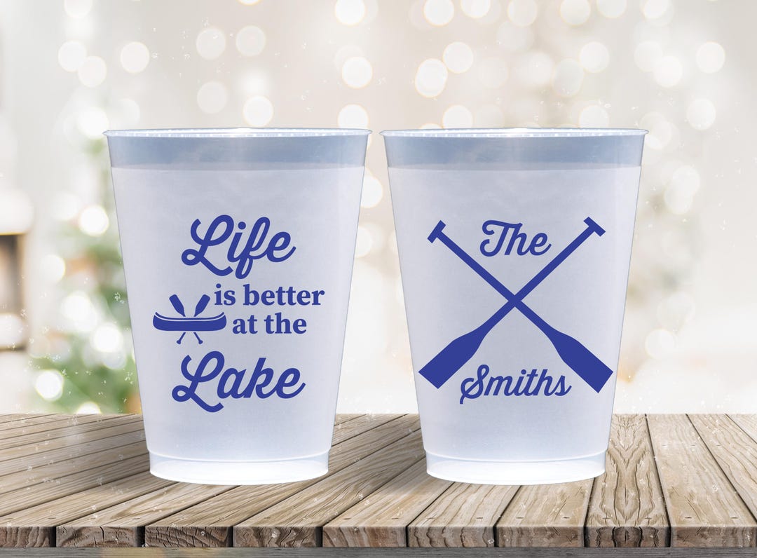 Personalized Frosted Cups Life is Better at the Lake House Custom Cups ...