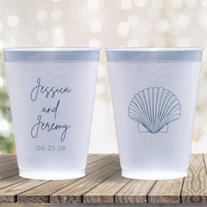 Personalized Frosted Cups Wedding Reception Rehearsal Dinner Engagement ...