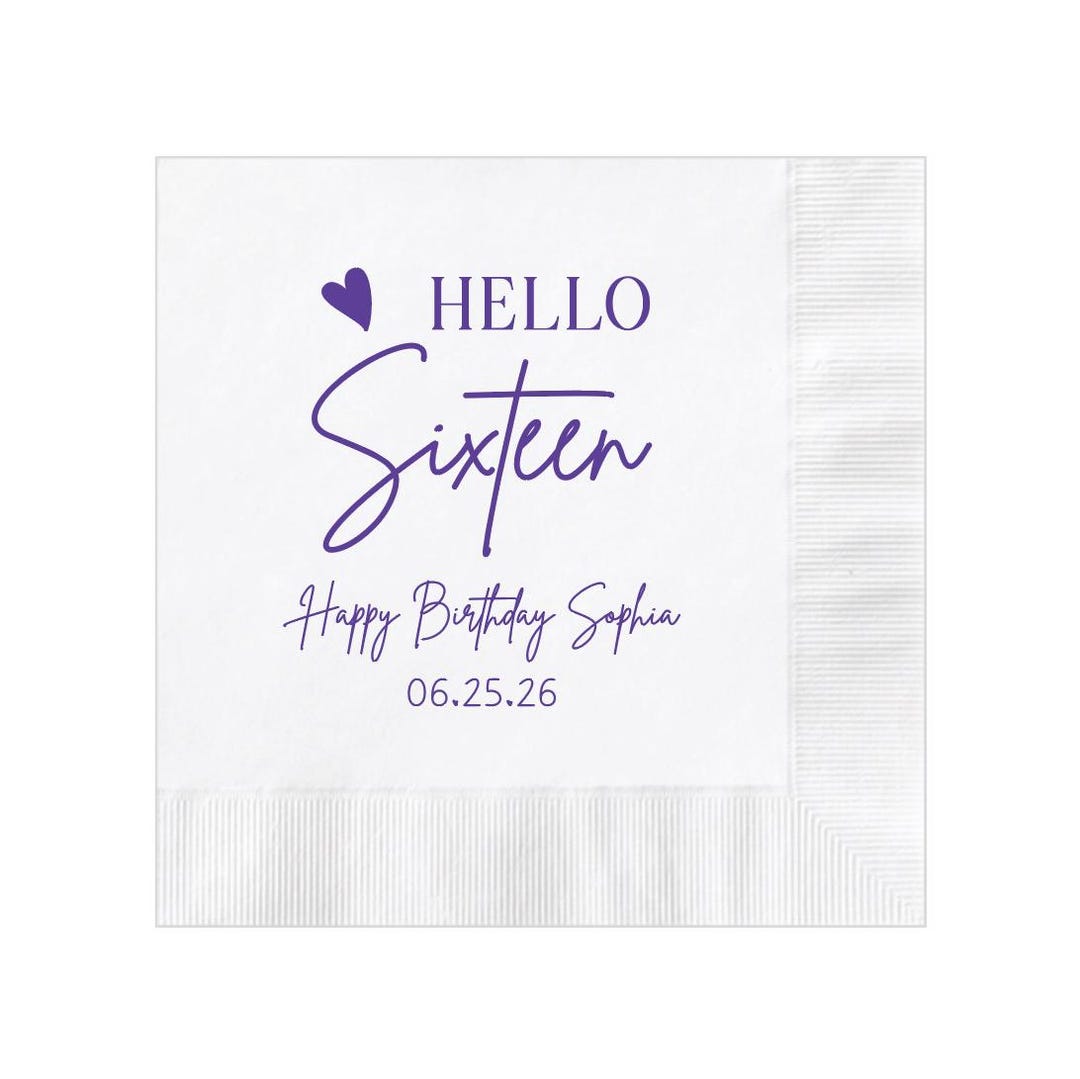 Personalized Birthday Sweet 16 Sixteen Custom Monogram Beverage ...