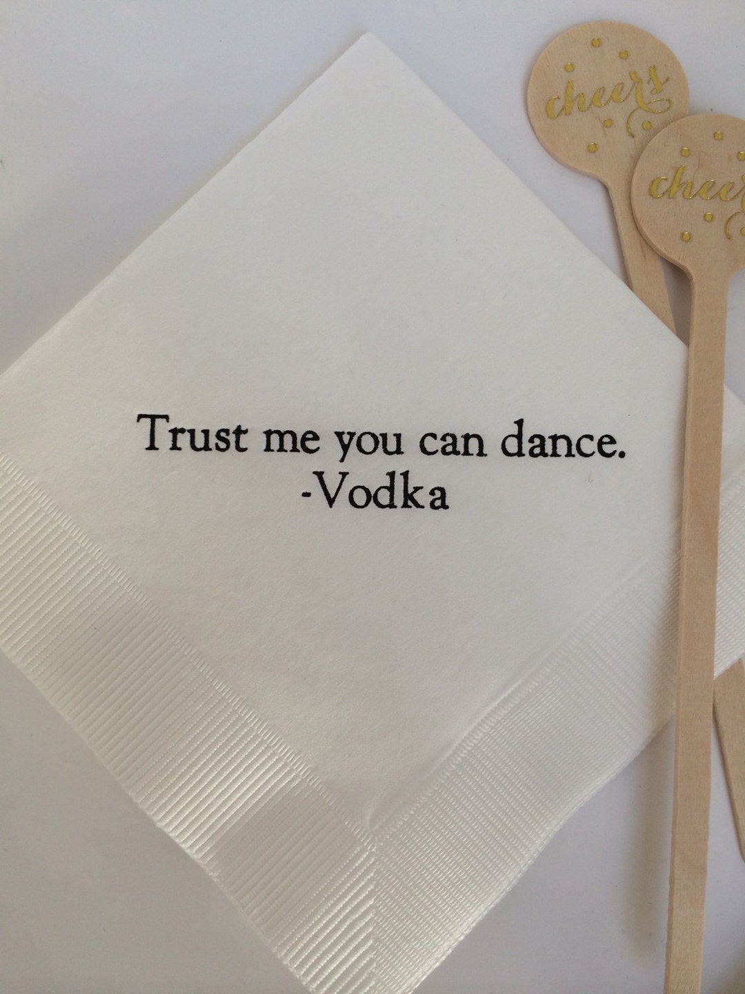 Personalized Napkins Trust Me You Can Dance Vodka Alcohol Wedding ...