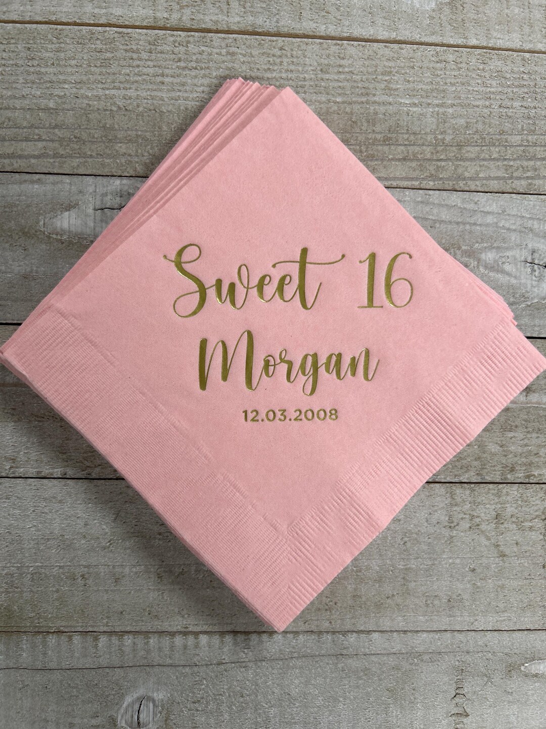 Personalized Birthday Sweet 16 Sixteen Custom Monogram Beverage ...