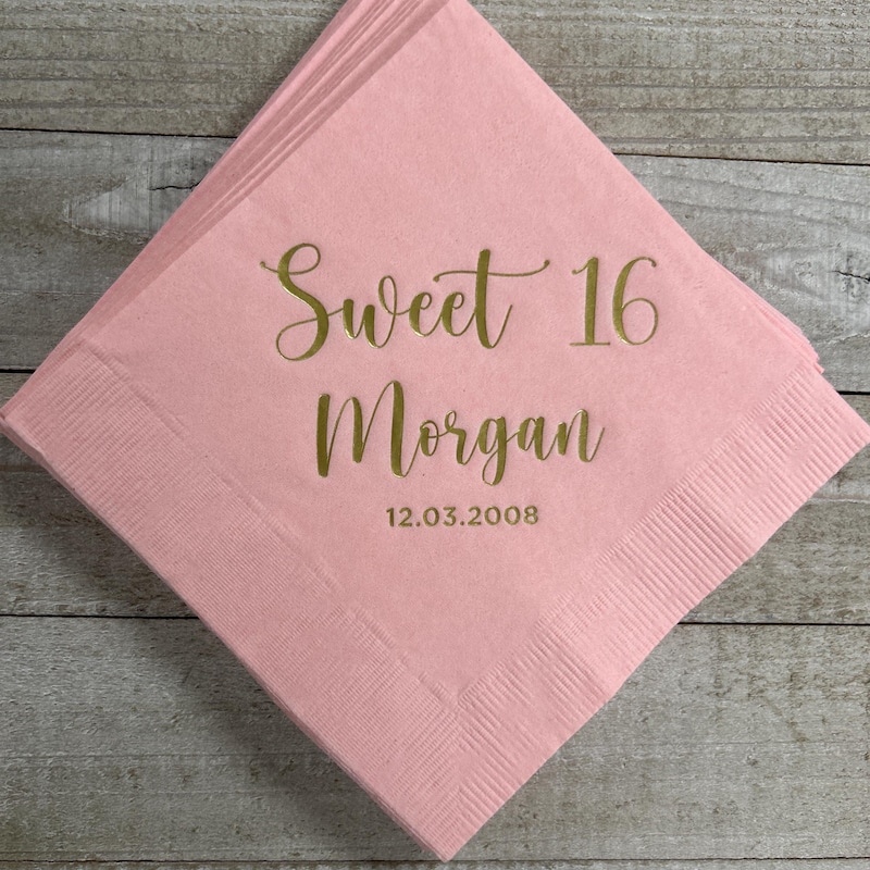 Sixteen Birthday Napkins - Etsy
